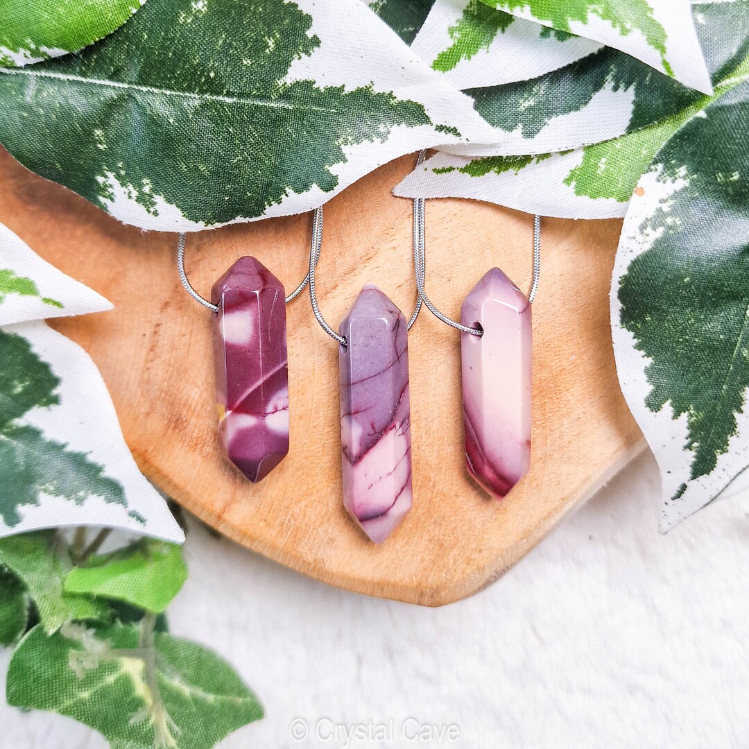 Purple Mookaite Double Terminated Pendant Necklace - Silver Plated Ring ...