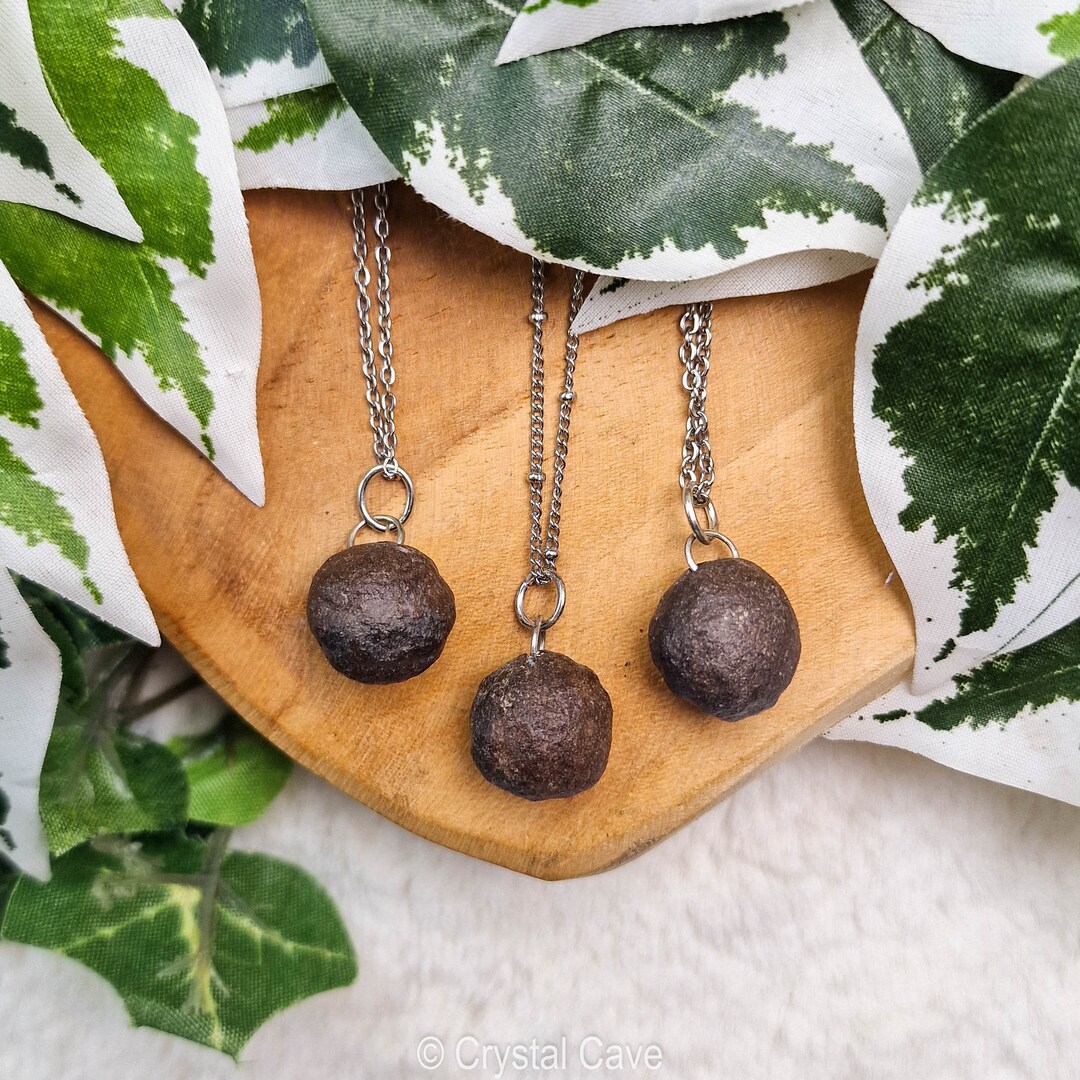 Moqui Marble Pendant Necklace - Silver Plated Eye Ring Raw Stone ...