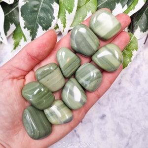 Green Banded Calcite Crystal - Tumbled Stone - Polished Stone Gemstone ...