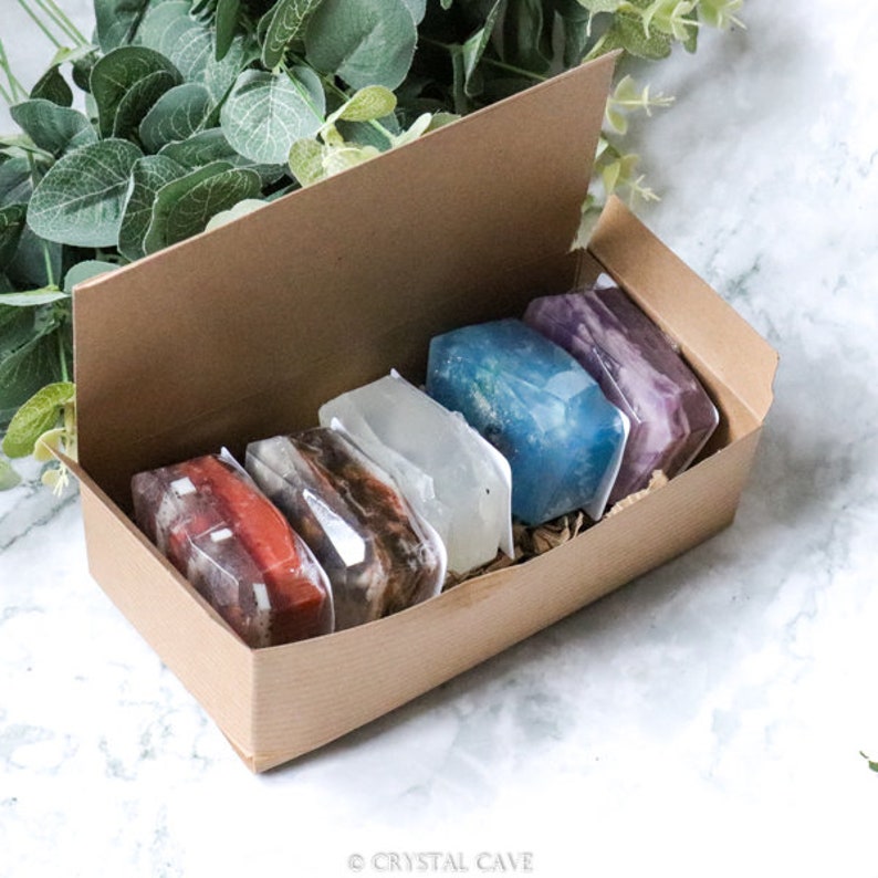 Crystal Soap Gift Set the Five Elements Box Crystal Infused - Etsy