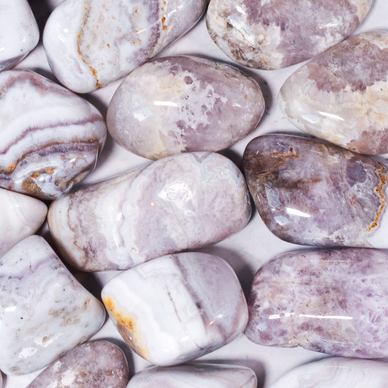 Amethyst Chalcedony Crystal Tumbled Stone Polished Gemstone / Insight ...