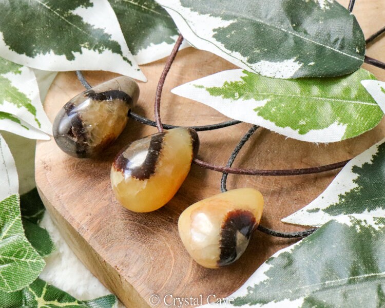 Septarian Polished Necklace Pendant - Drilled Stone Jewelery - Teardrop ...