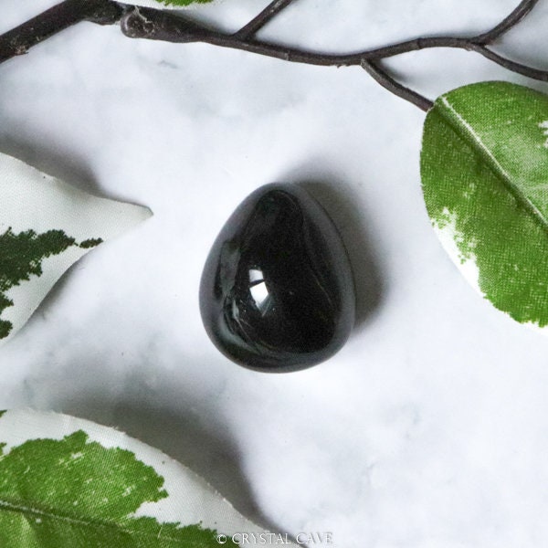 Black Obsidian Crystal - Tumbled Stone - Polished Stone - Gemstone ...