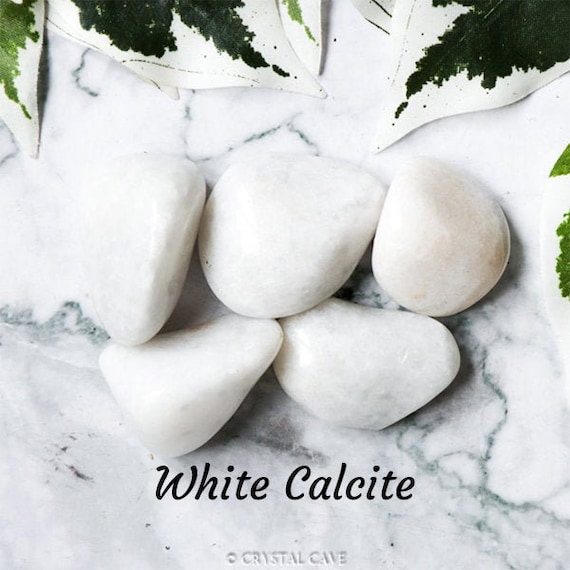 White Calcite Crystal Tumbled Stone Polished Stone - Etsy