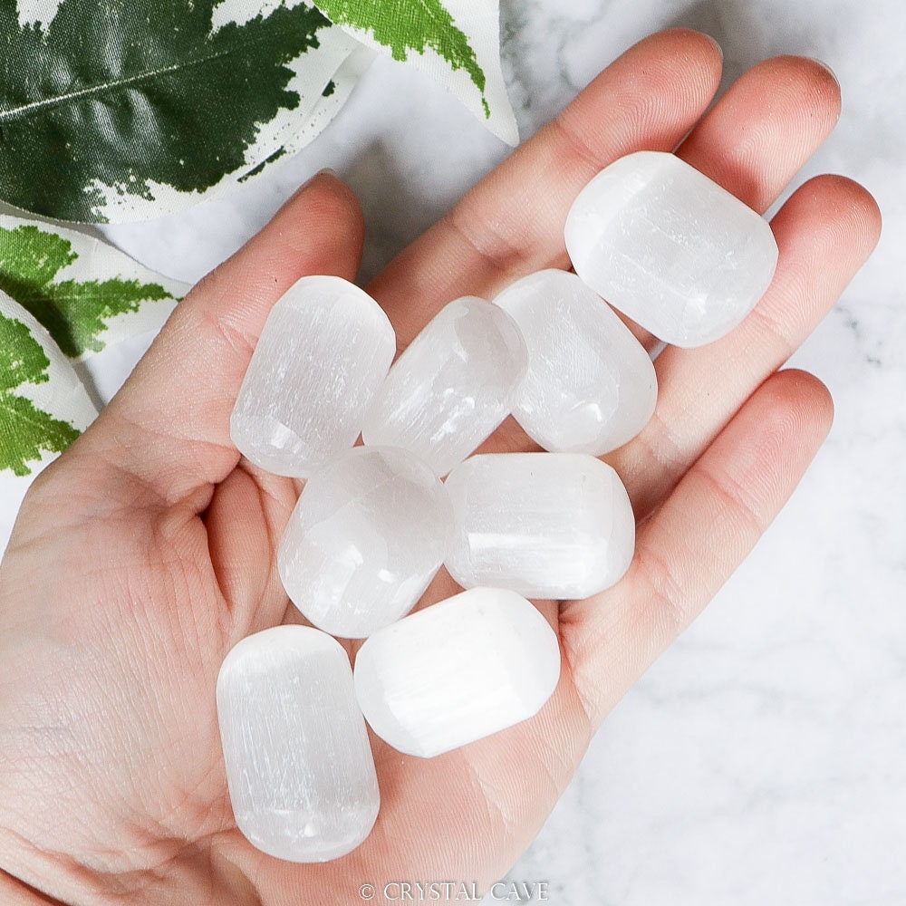 Selenite Crystal - Tumbled Stone Polished Gemstone / Spirituality Light ...