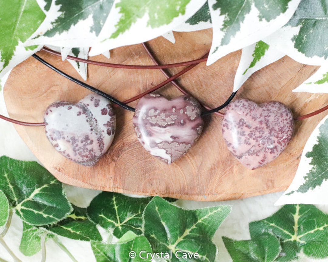 Apache Sage Jasper Heart Pendant Crystal Necklace - Drilled Stone ...