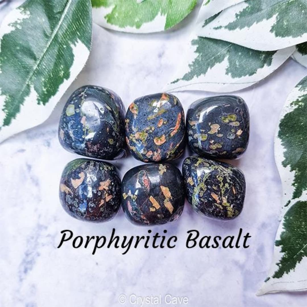 Porphyritic Basalt Crystal - Tumbled Stone - Polished Stone - Gemstone ...