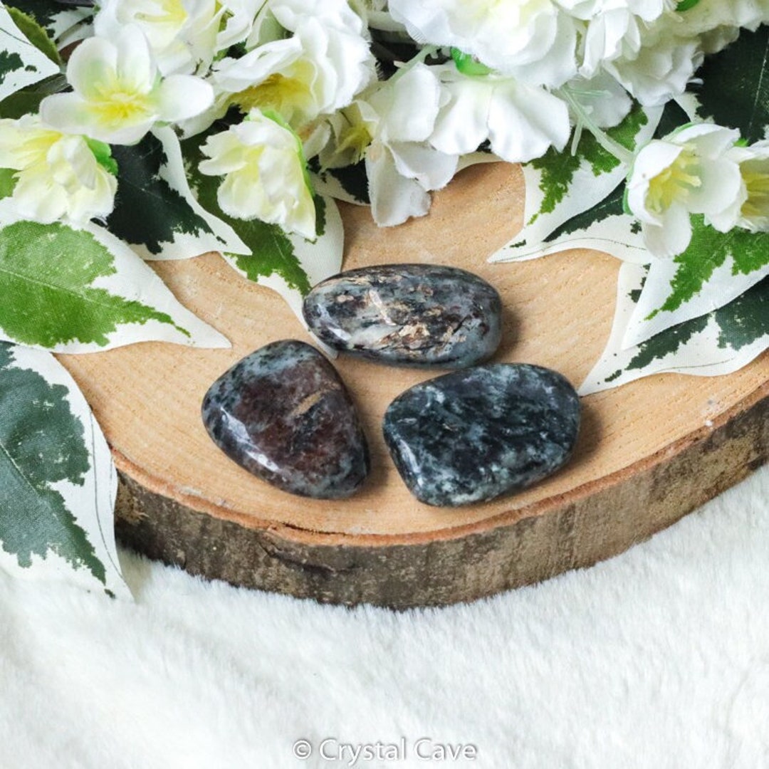 Astrophyllite Pocket Stone - Palm Stone - Hand Stone - Cabochon Natural ...