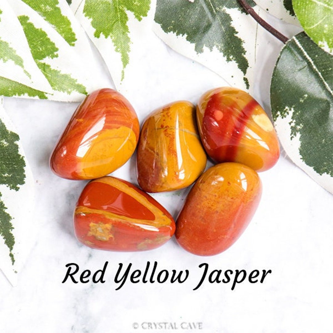 Red Yellow Jasper Crystal Tumbled Stone Polished Gemstone / Luck ...