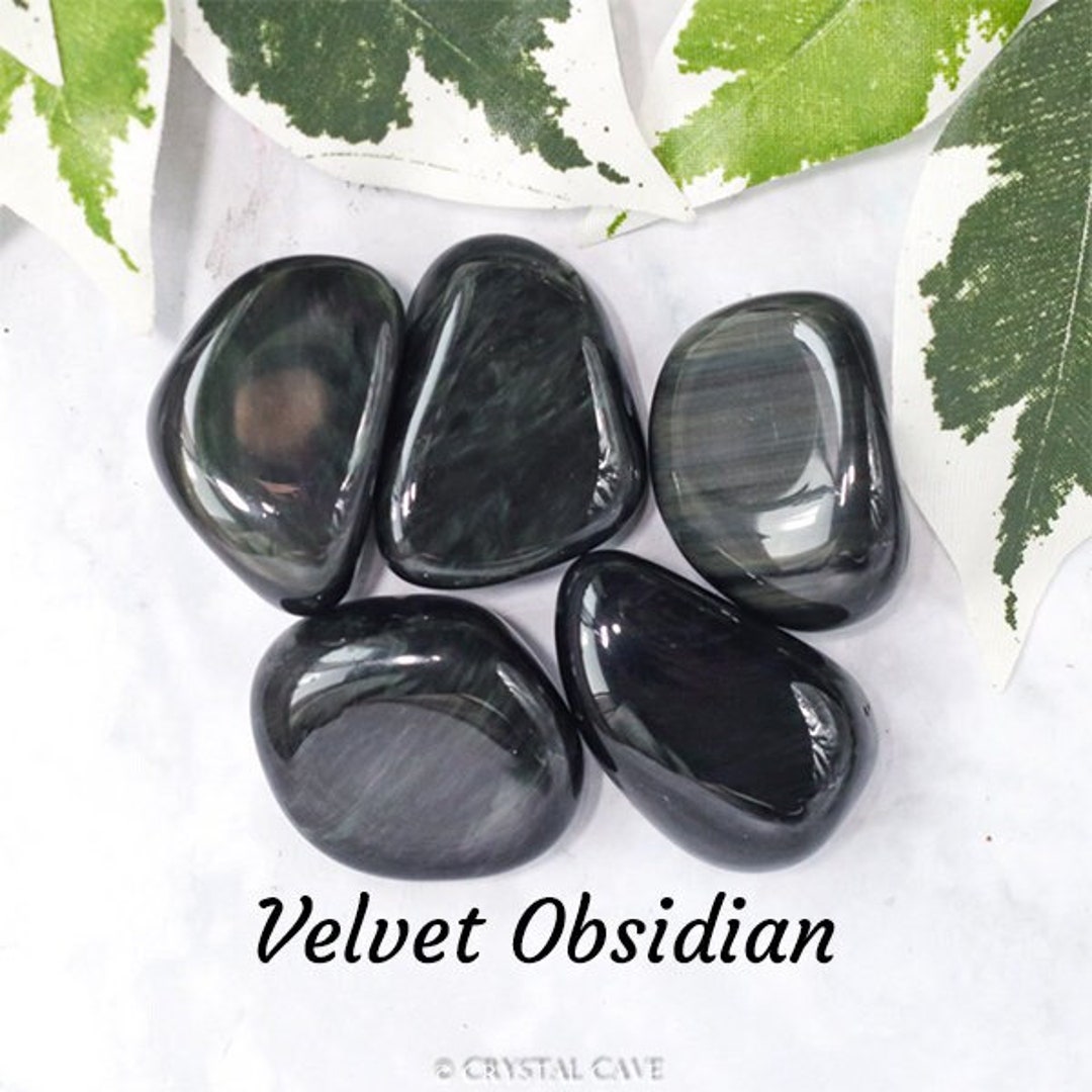 Velvet Obsidian Crystal Tumbled Stone Polished Gemstone / Protection ...