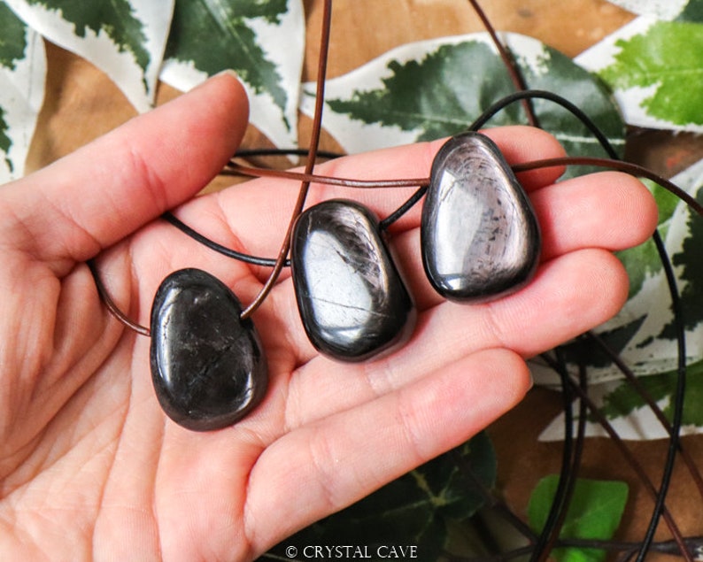 Hypersthene Polished Necklace Pendant Drilled Stone Jewelery - Etsy