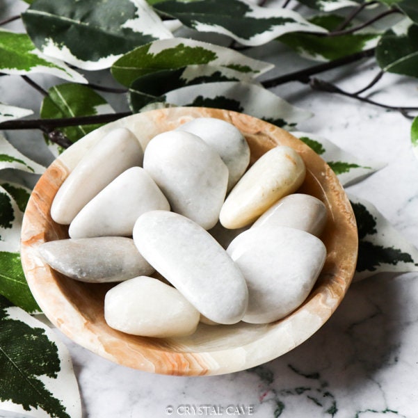 White Calcite Crystal - Tumbled Stone Polished Gemstone / Spirituality ...