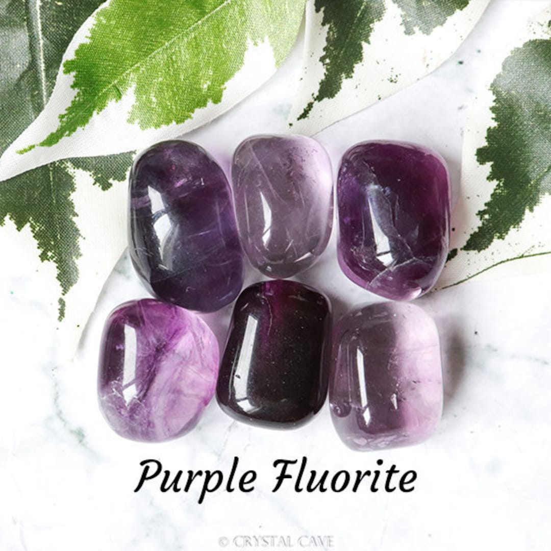 Purple Fluorite Crystal Tumbled Stone Polished Gemstone / Spirituality ...