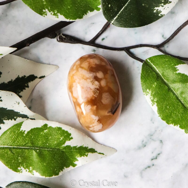 Flower Agate Crystal Tumbled Stone Polished Stone - Etsy