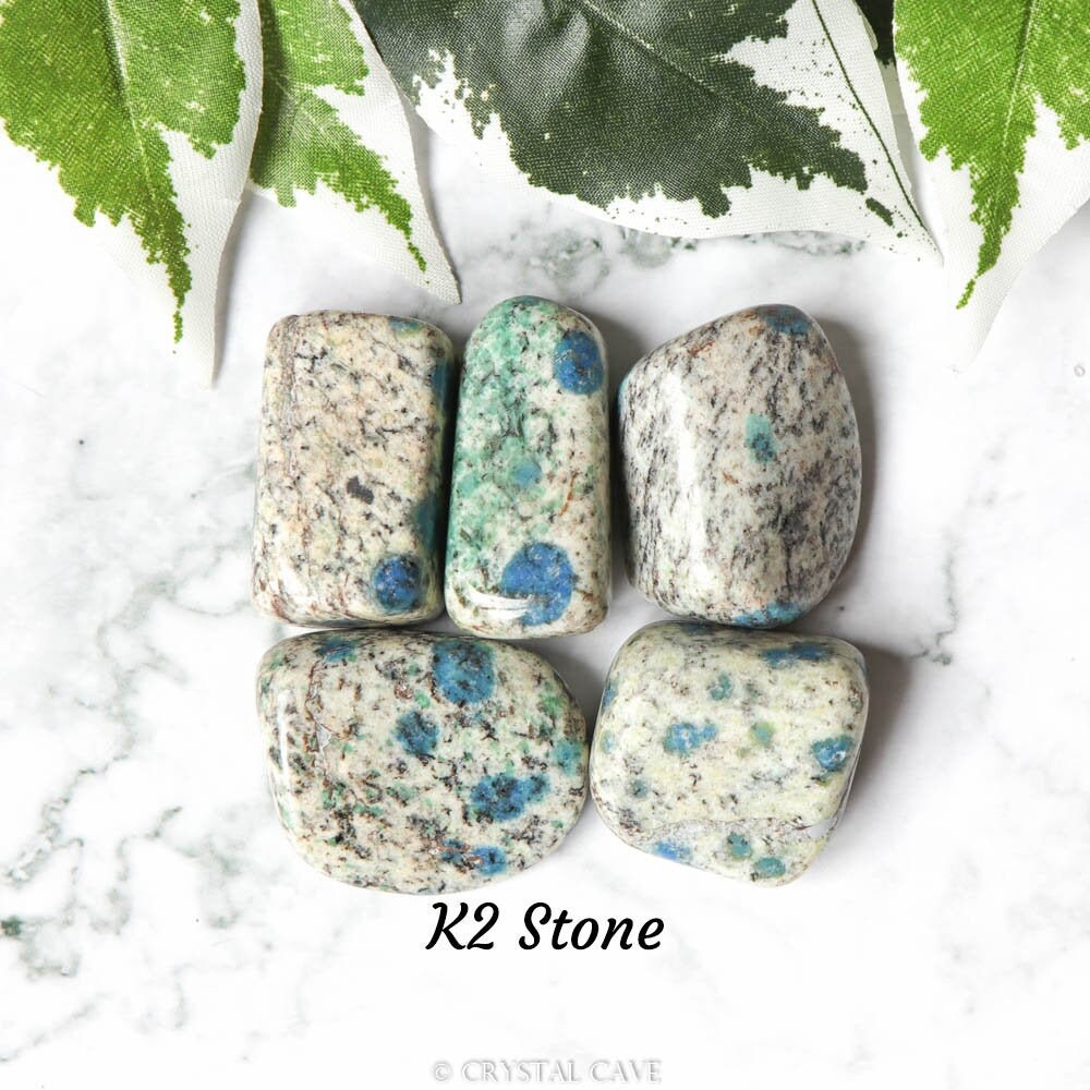 K2 Stone Azurite in Granite Crystal - Tumbled Stone Polished Gemstone ...