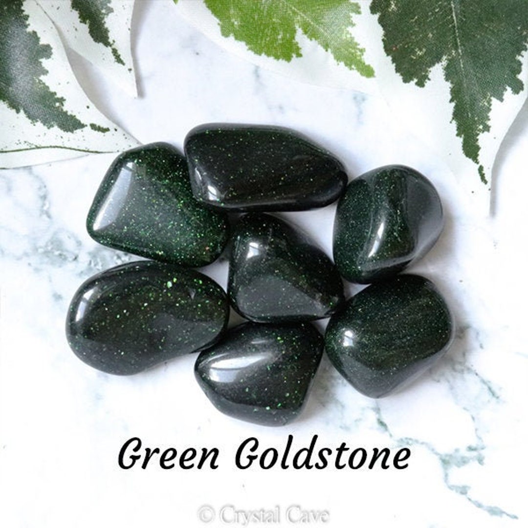 Green Goldstone Crystal - Tumbled Stone - Polished Stone - Gemstone ...