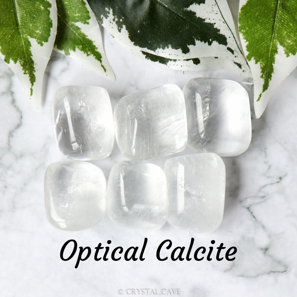 Optical Calcite Crystal Tumbled Stone Polished Gemstone / Cleansing ...