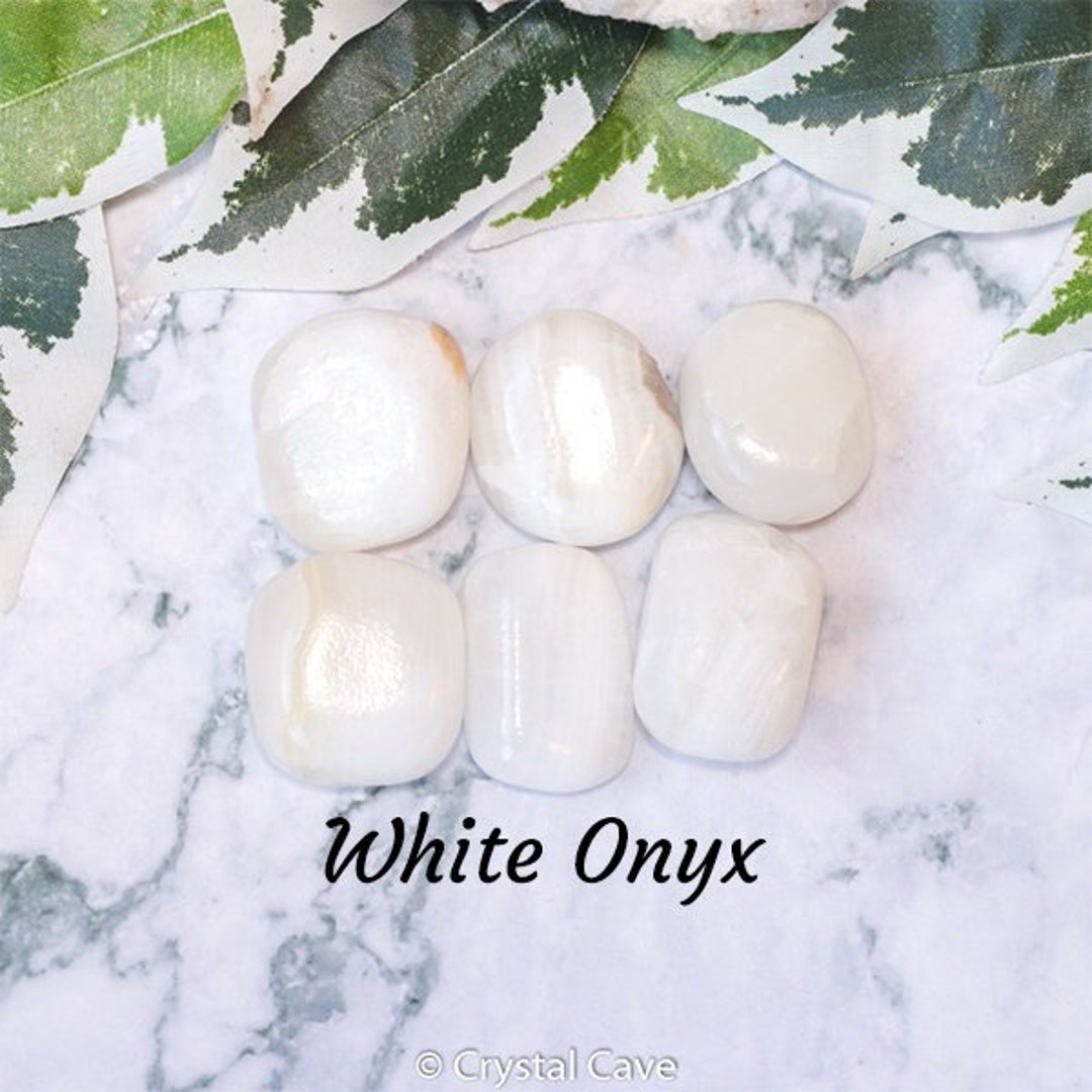 White Onyx Crystal - Tumbled Stone Polished Gemstone / Cleansing ...