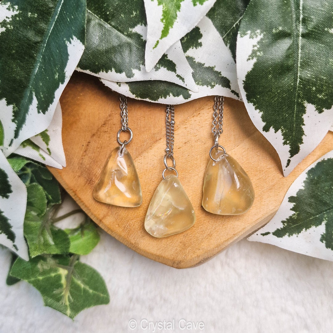 Raw Brazilianite Pendant Necklace - Silver Plated Eye Ring Raw Stone ...