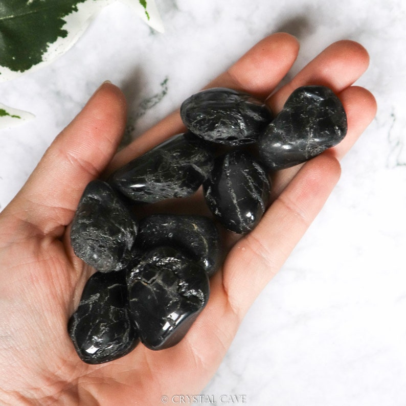 Black Tourmaline Crystal Tumbled Stone Cuddle Stone - Etsy