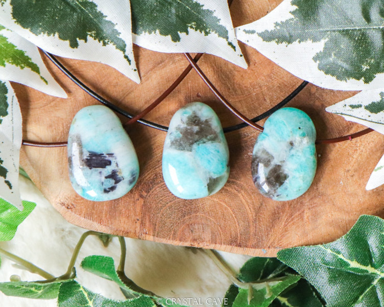 Amazonite with Smoky Quartz Polished Necklace Pendant | Etsy