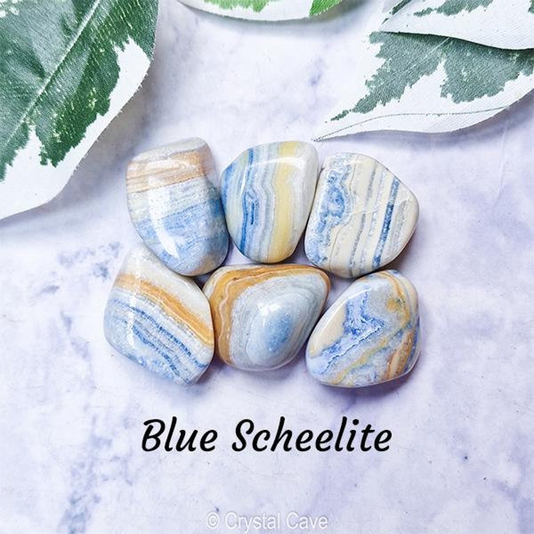 Blue Scheelite Crystal - Tumbled Stone Polished Gemstone / Grounding ...