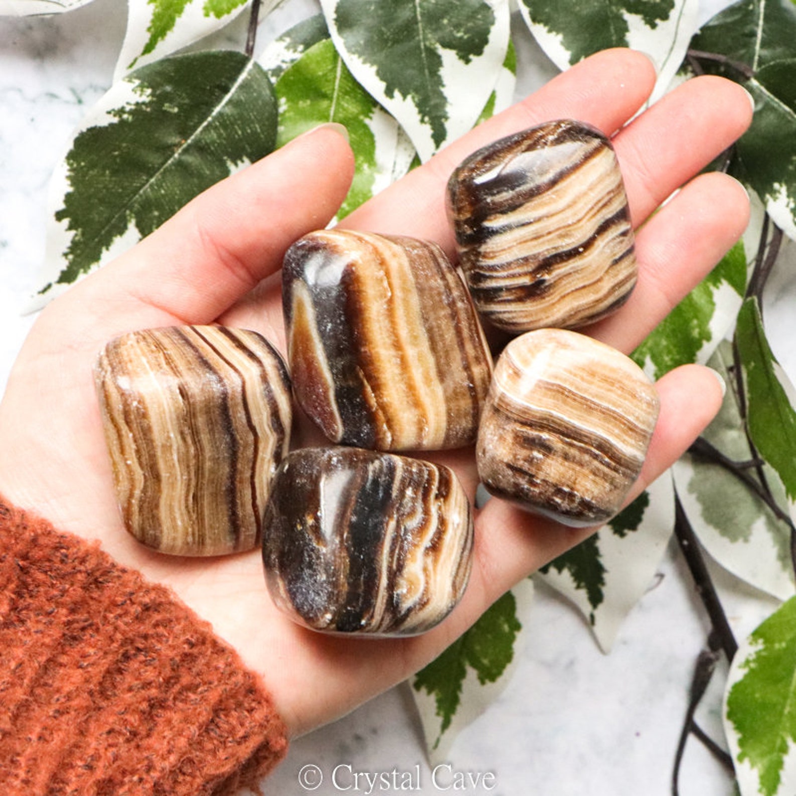 Chocolate Calcite Crystal Tumbled Stone Polished Stone - Etsy