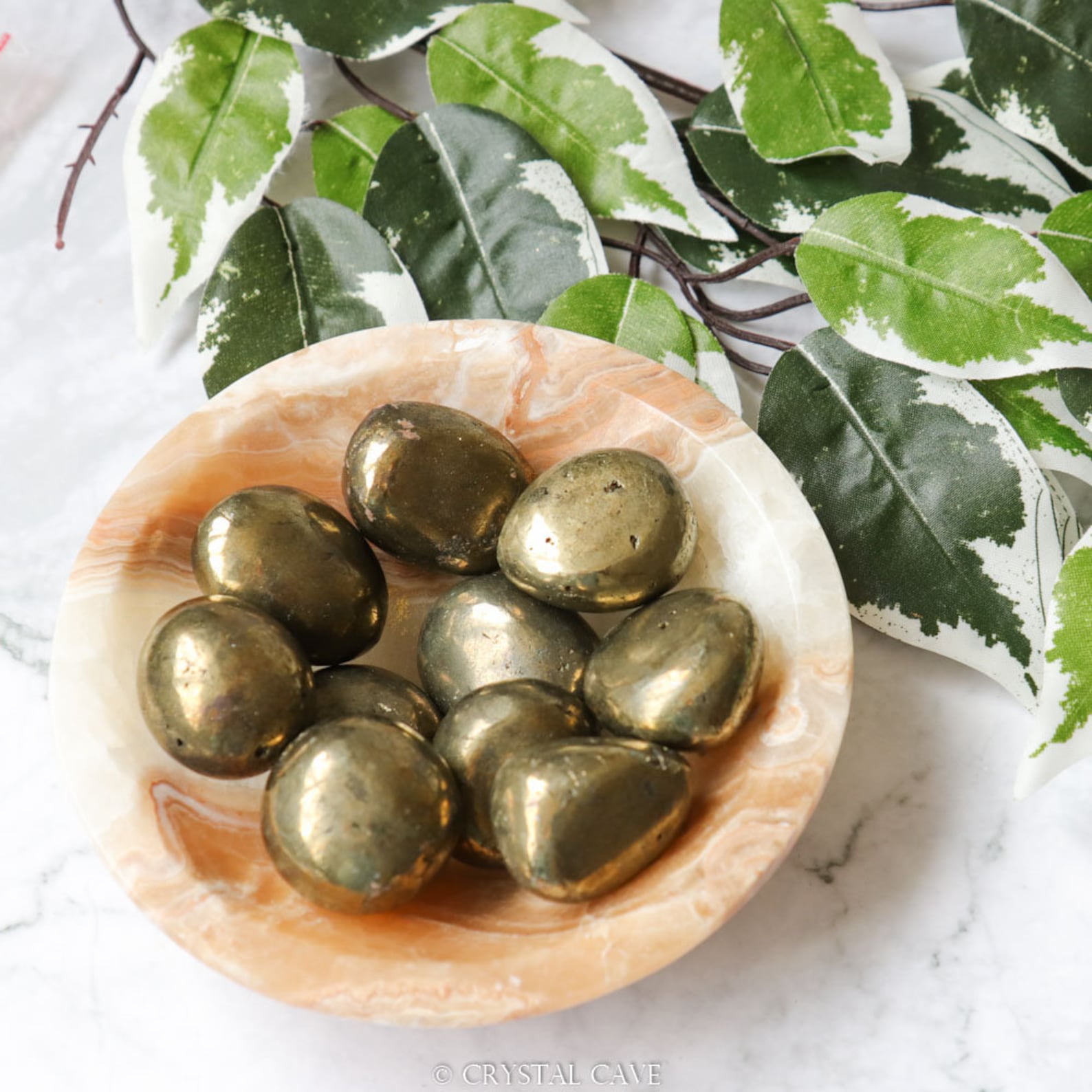 Pyrite Crystal - Tumbled Stone Polished Gemstone / Luck Wealth ...