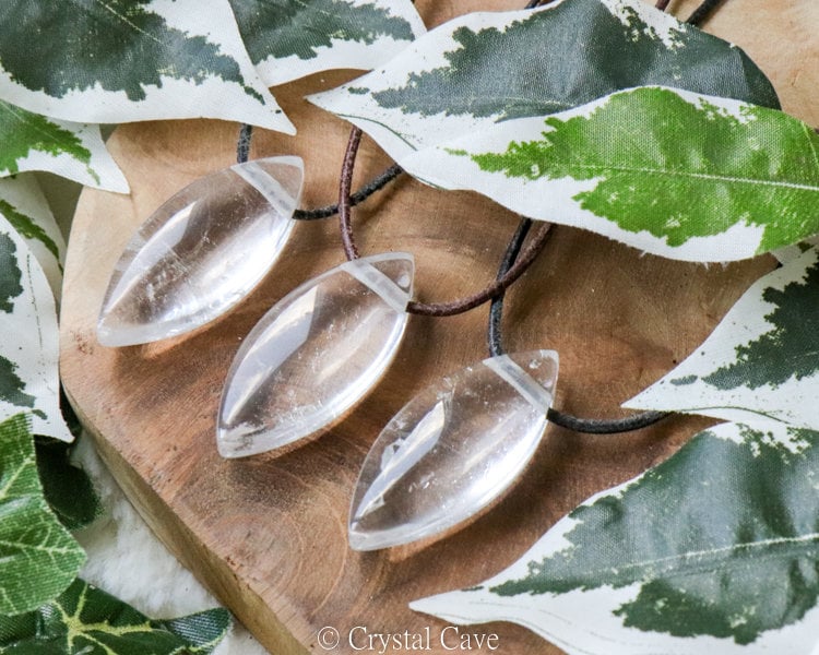 Rock Crystal Quartz Polished Necklace Pendant Drilled Stone | Etsy