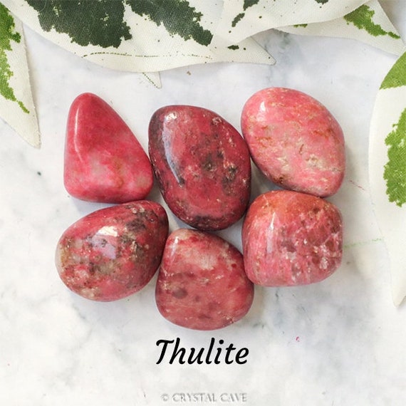 Thulite Rosalite Crystal Tumbled Stone Polished Stone - Etsy