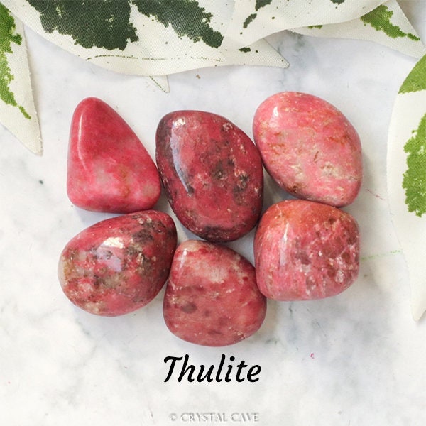 Thulite Rosalite Crystal Tumbled Stone Polished Stone - Etsy