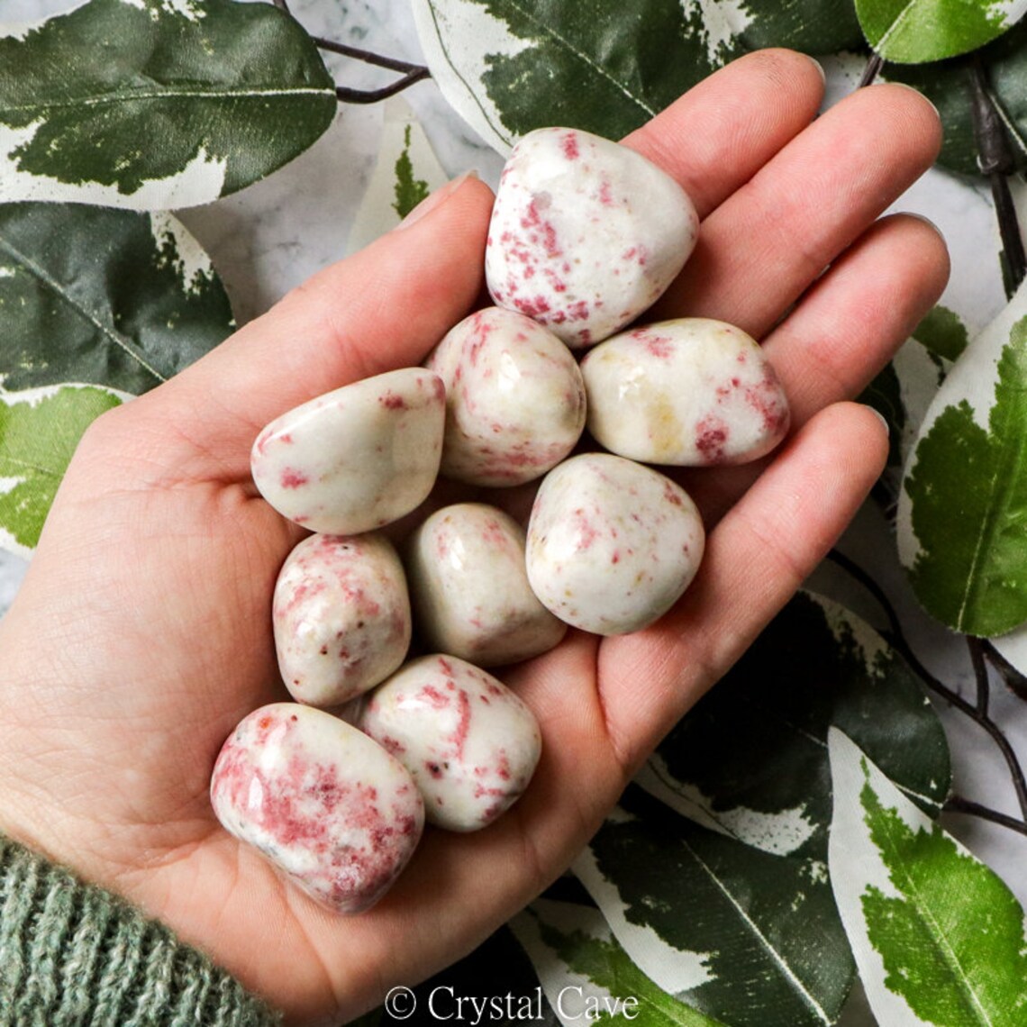 Cinnabarite Cinnabar on Quartz Crystal - Tumbled Stone Polished ...