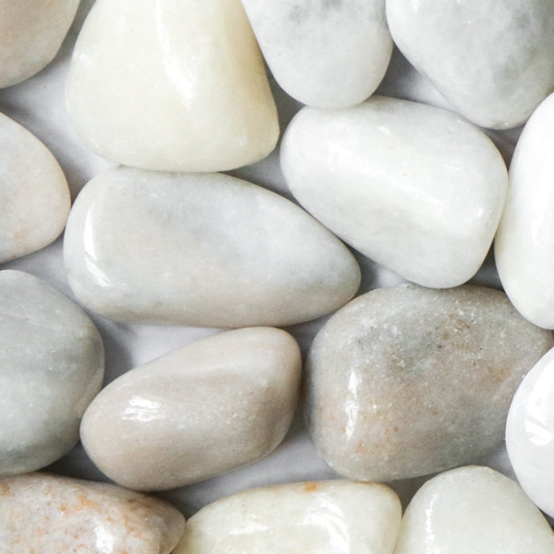 White Calcite Crystal Tumbled Stone Polished Stone - Etsy