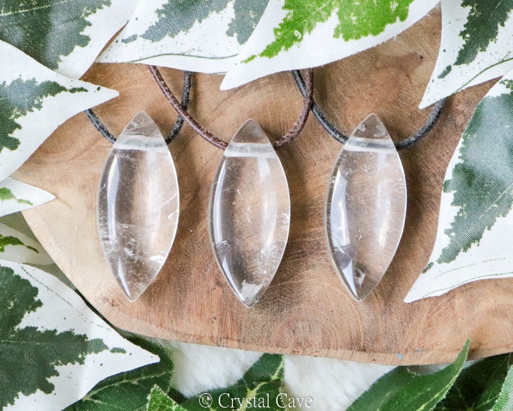 Rock Crystal Quartz Polished Necklace Pendant Drilled Stone | Etsy