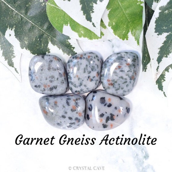Garnet Gneiss Actinolite Crystal Tumbled Stone Polished | Etsy