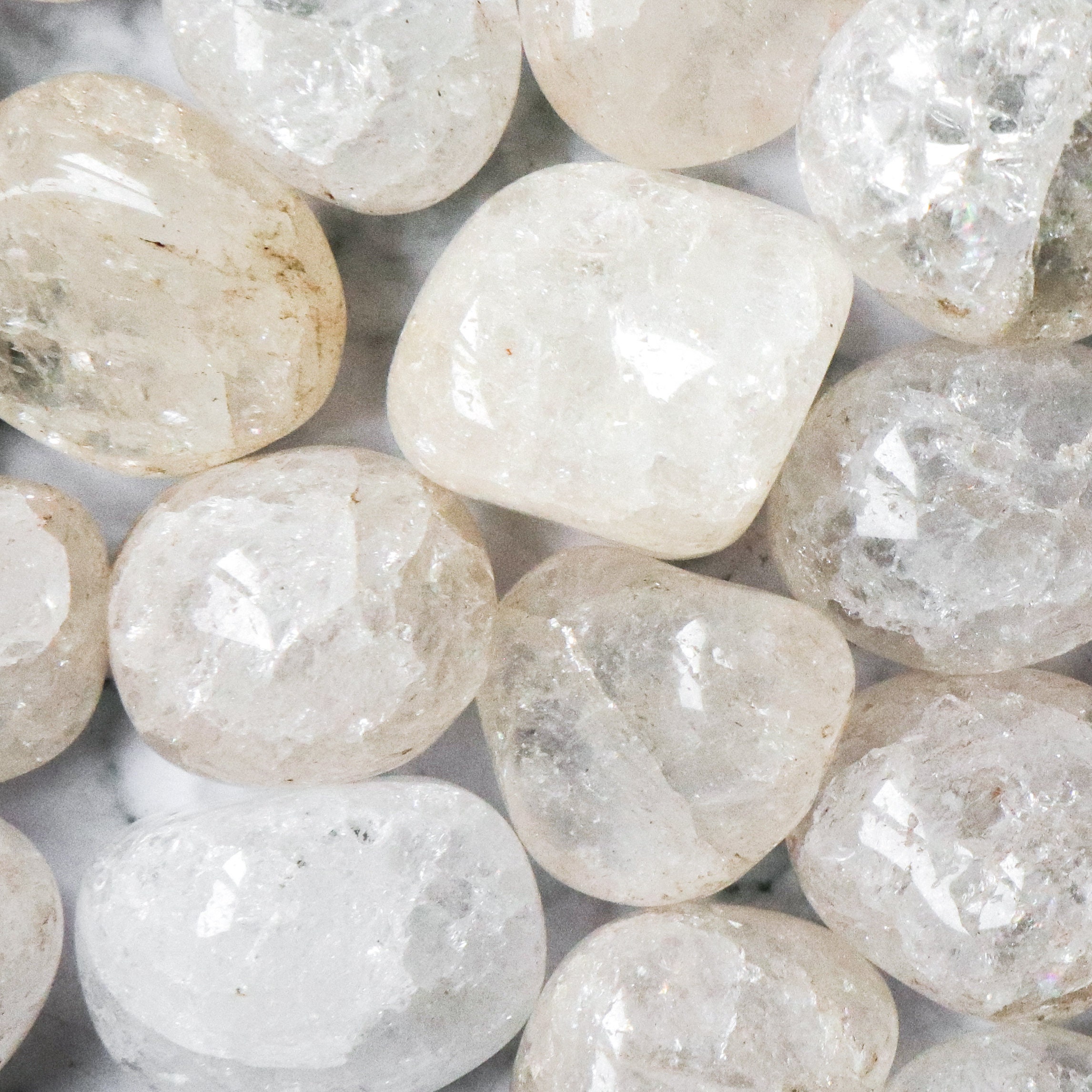 Fire and Ice Crackle Quartz Iris Crystal Tumbled Stone - Etsy