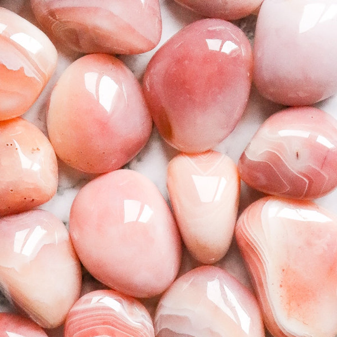 Pink Apricot Agate Crystal Tumbled Stone Polished Stone - Etsy