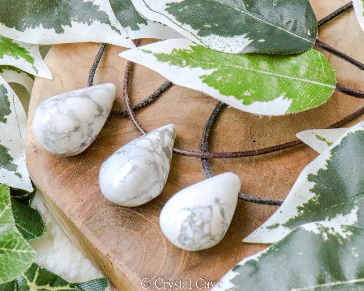 Howlite Polished Necklace Pendant Drilled Stone Jewelery - Etsy