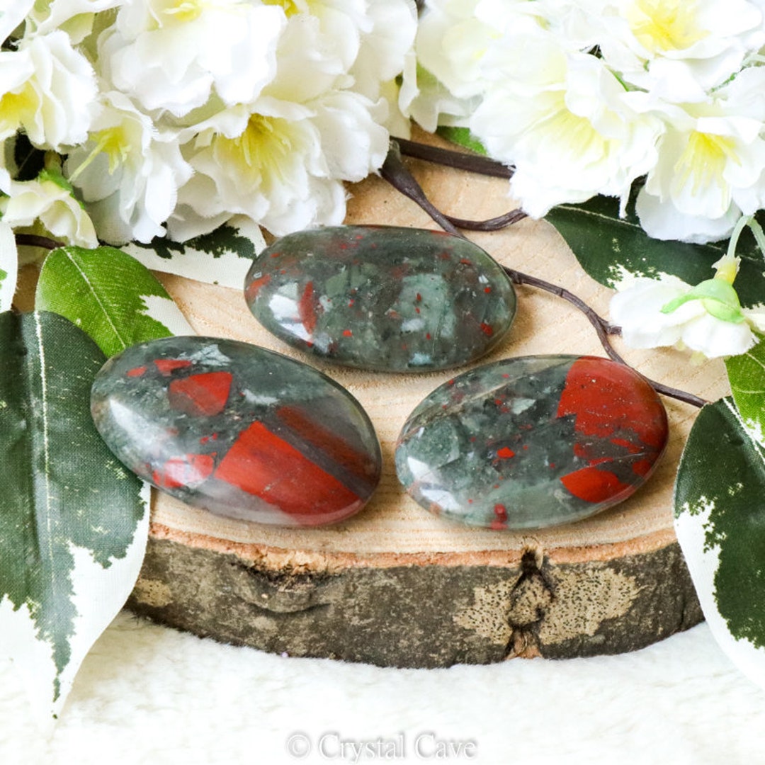 Bloodstone Cherry Orchard Jasper Pocket Stone - Palm Stone - Hand Stone ...