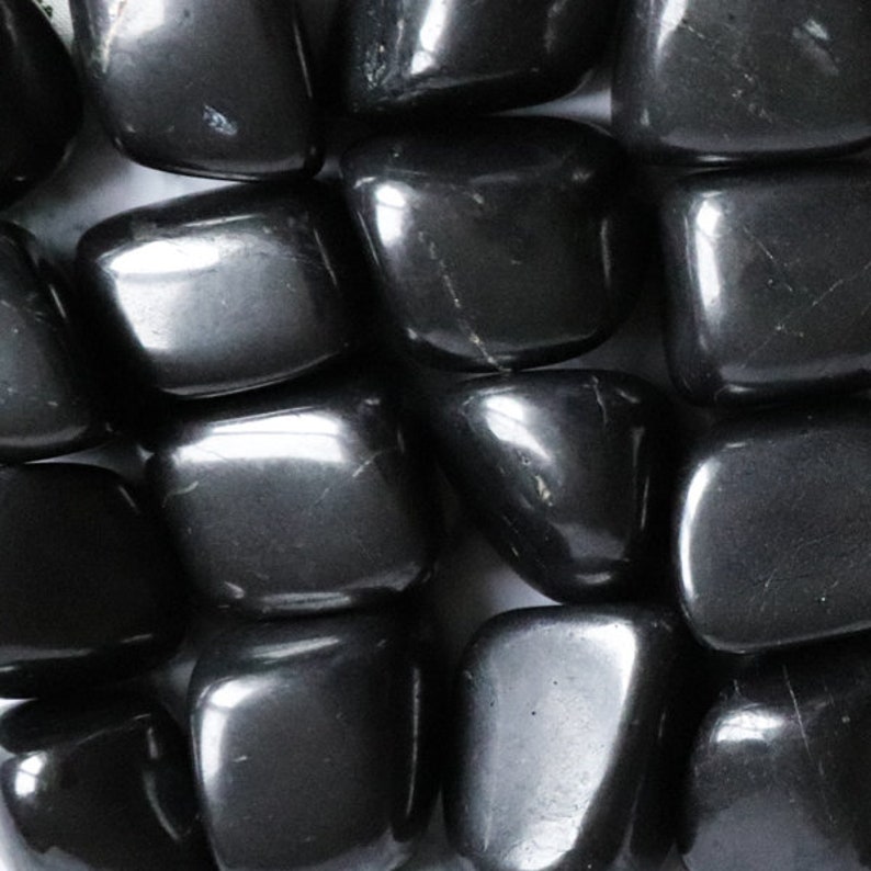 Shungite Crystal - Tumbled Stone Polished Gemstone / Grounding ...