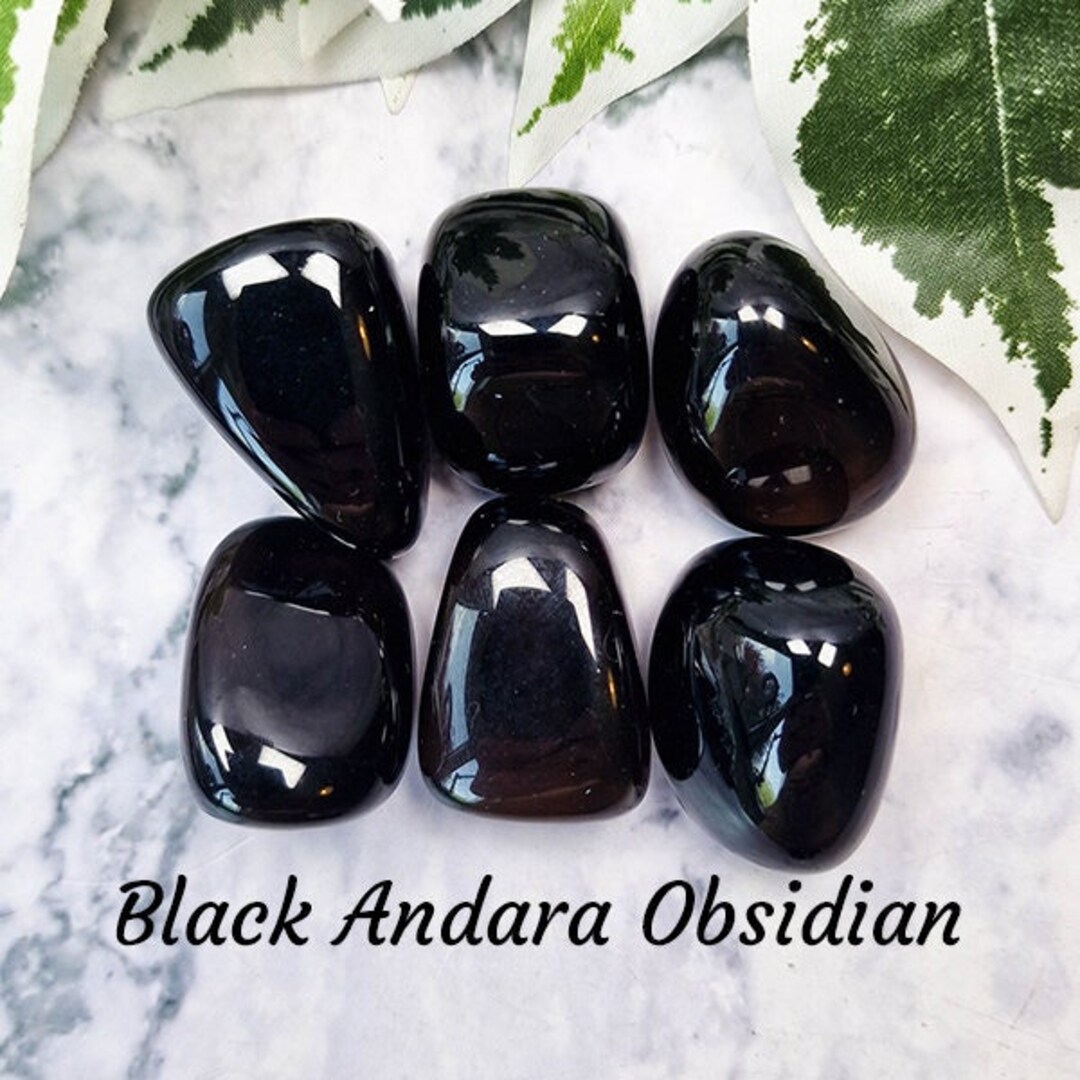 Black Andara Obsidian Crystal Tumbled Stone Gemstone Sacred Light ...