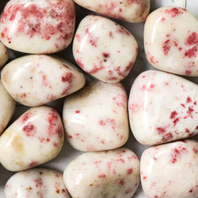 Cinnabarite Cinnabar on Quartz Crystal - Tumbled Stone Polished ...