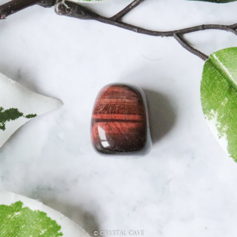 Red Tiger's Eye Ox Eye Crystal Tumbled Stone Polished Gemstone ...