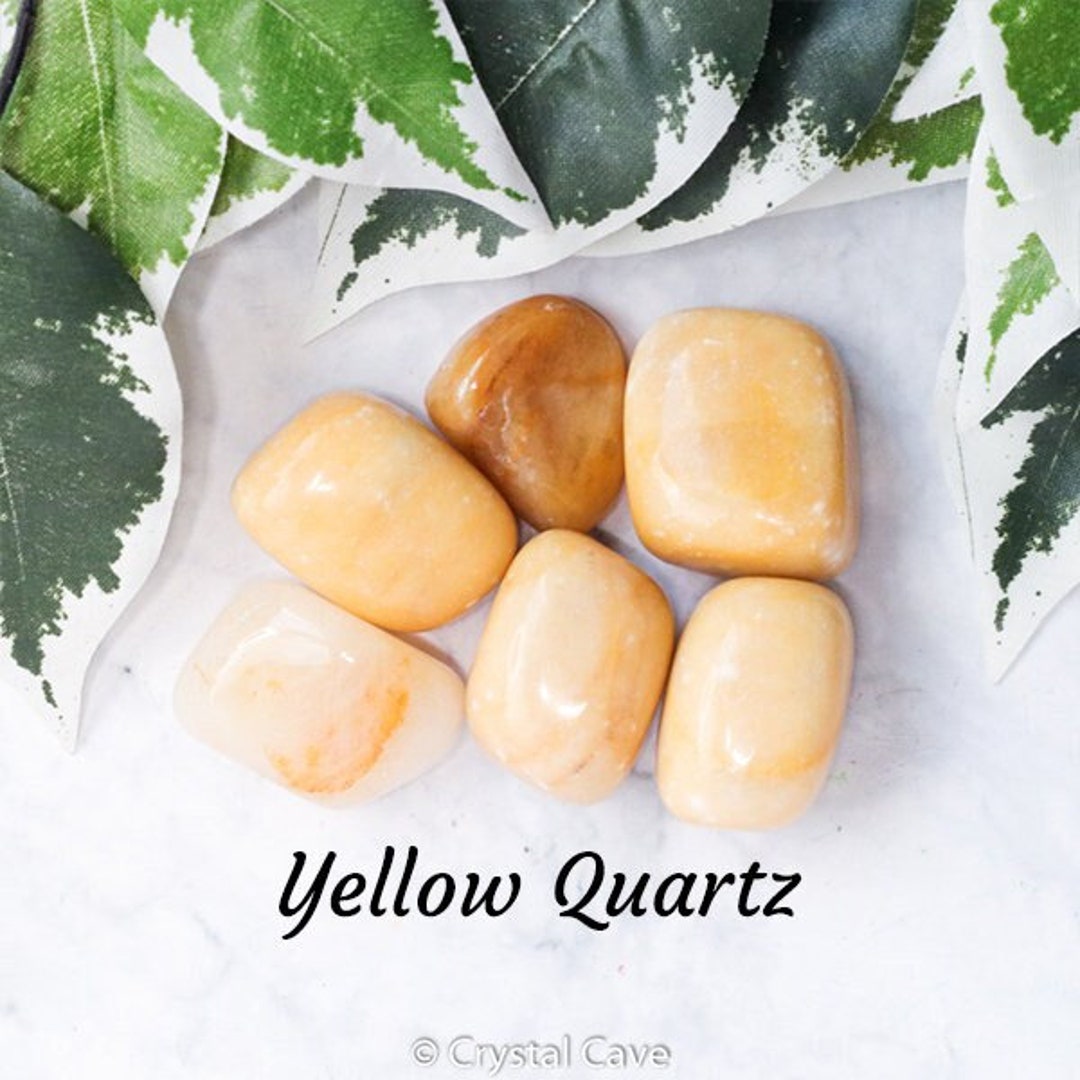 Yellow Quartz Crystal - Tumbled Stone Polished Gemstone / Creativity ...