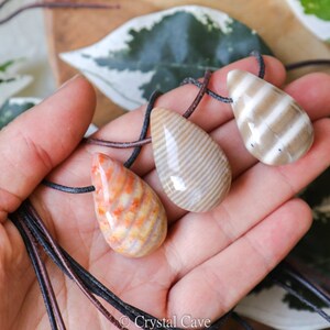 Banded Flint Firestone Polished Necklace Pendant - Drilled Stone ...