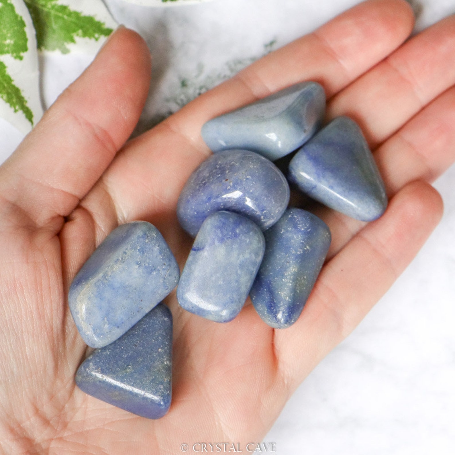 Blauwe Aventurijn Edelsteen Trommelsteen Knuffelsteen / | Etsy