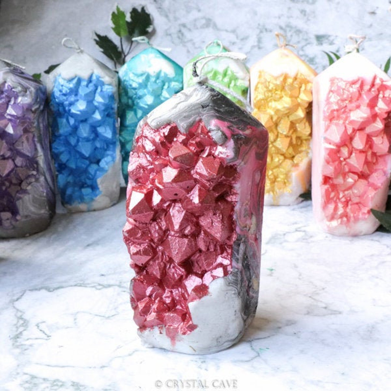 Crystal Geode Point Candle / Customizable Unscented / Crystal | Etsy