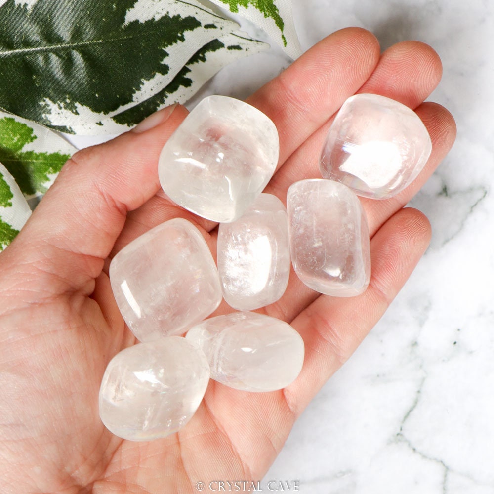 Optical Calcite Crystal Tumbled Stone Polished Gemstone / Cleansing ...