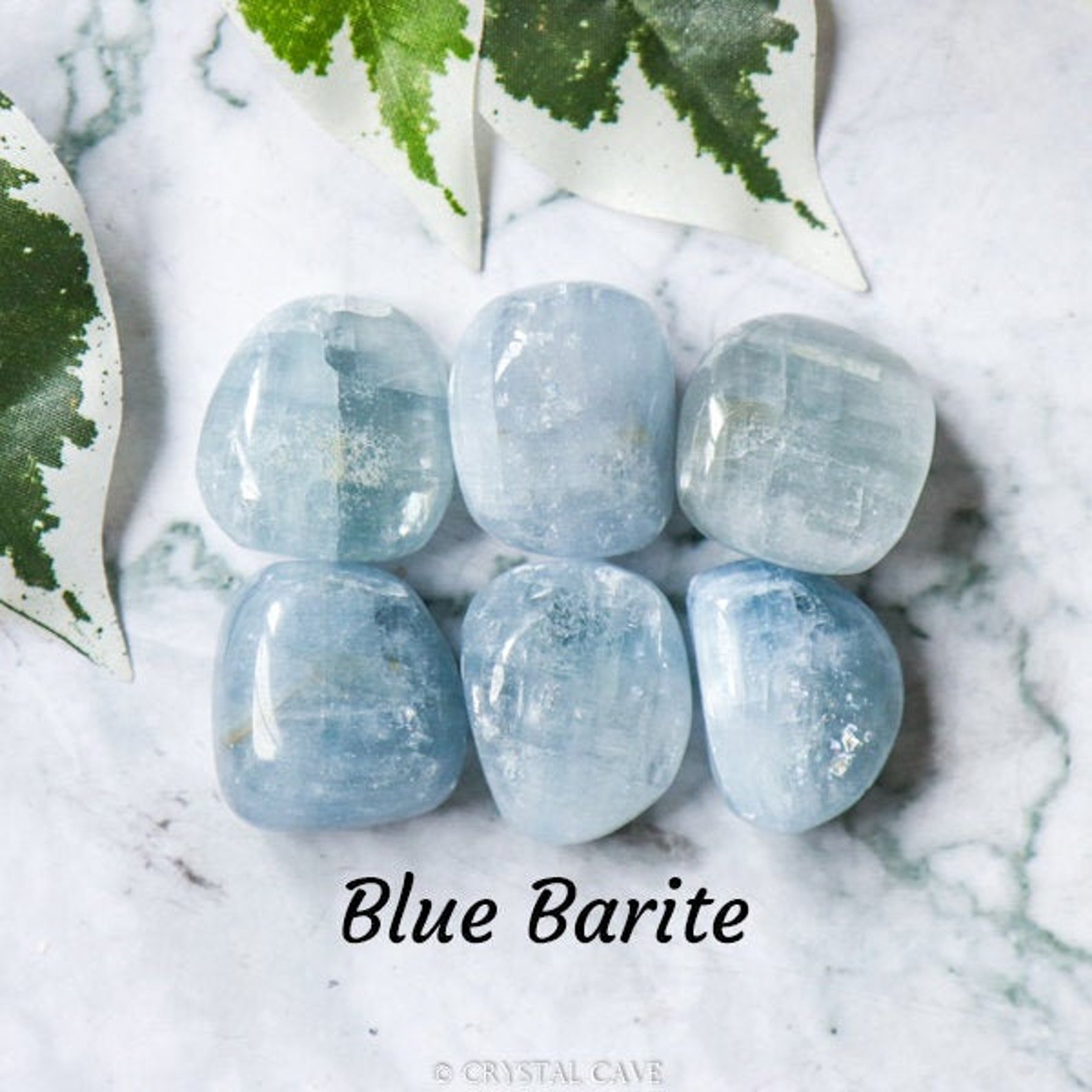 Blue Barite Crystal - Tumbled Stone - Polished Stone - Gemstone ...