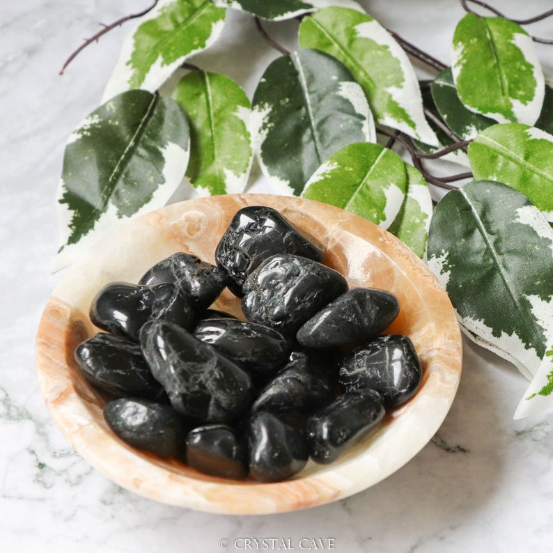 Black Tourmaline Crystal Tumbled Stone Cuddle Stone - Etsy